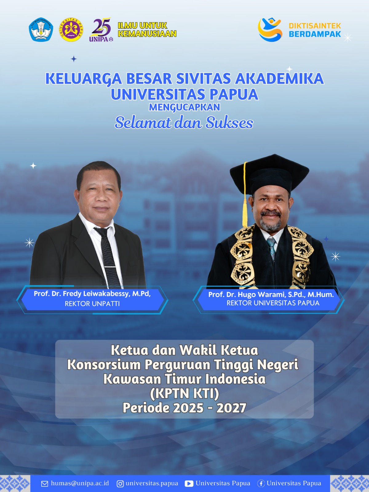 Rektor Unipa, Prof. Hugo Warami Terpilih Sebagai Wakil Ketua Konsorsium Perguruan Tinggi Negeri ...